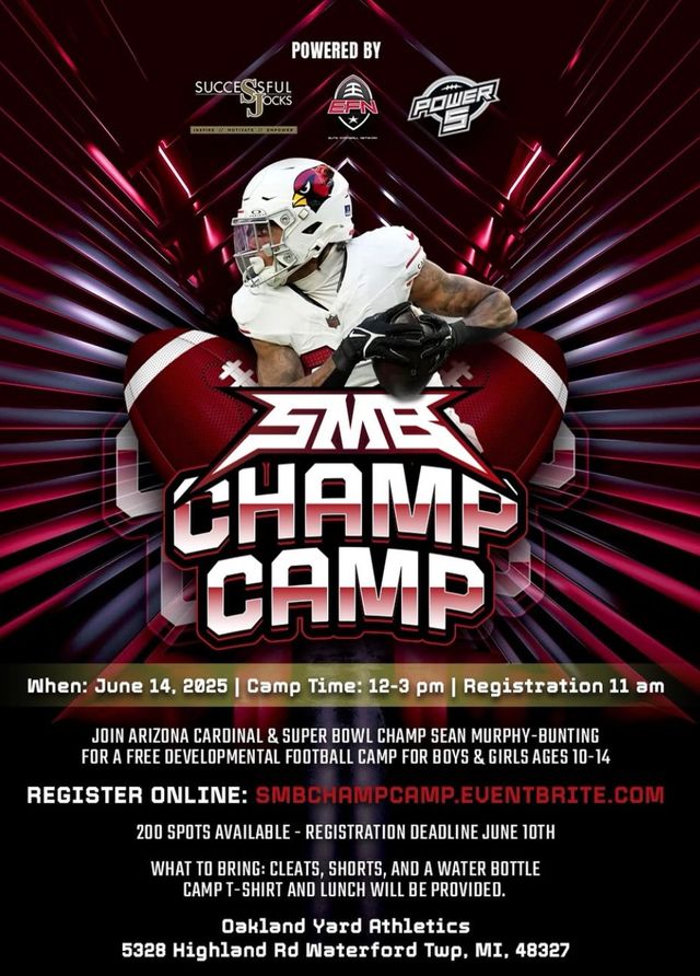 Super Bowl Champ Sean Murphy-Bunting to Host FREE Youth Football Camp in Waterford Twp. Michigan ...